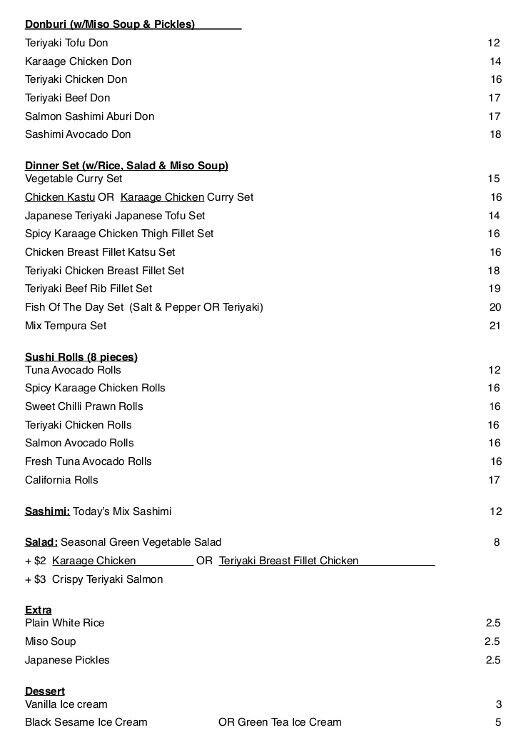 Menu at Yuzu Lounge - Japanese Casual Dining & Takeaway restaurant ...