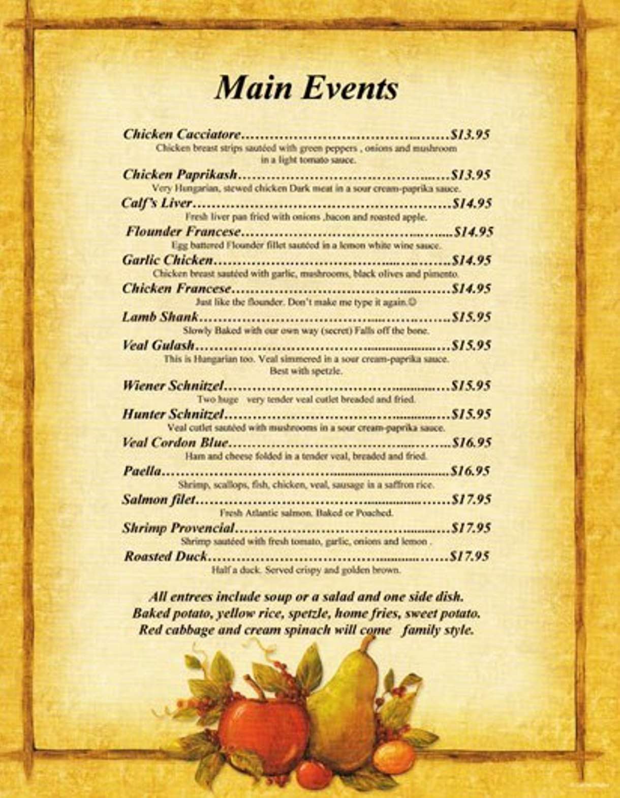 Menu at René's Schnitzelhaus Authentic German, Austrian, and eastern ...