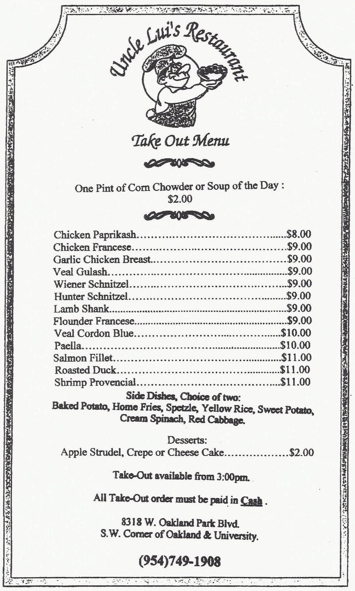 Menu at René's Schnitzelhaus Authentic German, Austrian, and eastern ...