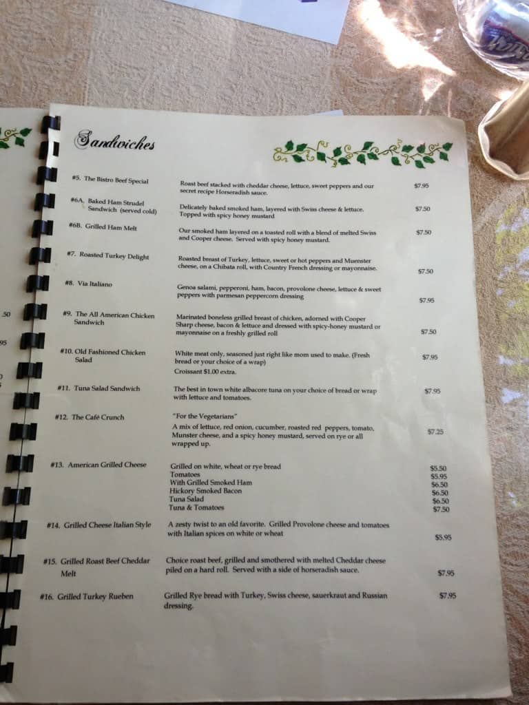 Menu at Old House Cafe, Dallas
