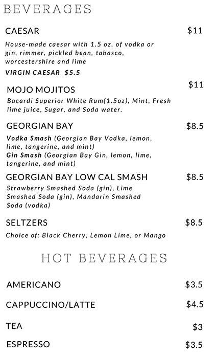 Menu at Opera House Grill pub & bar, Toronto