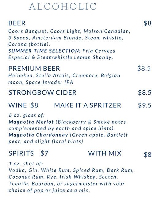 Menu at Opera House Grill pub & bar, Toronto