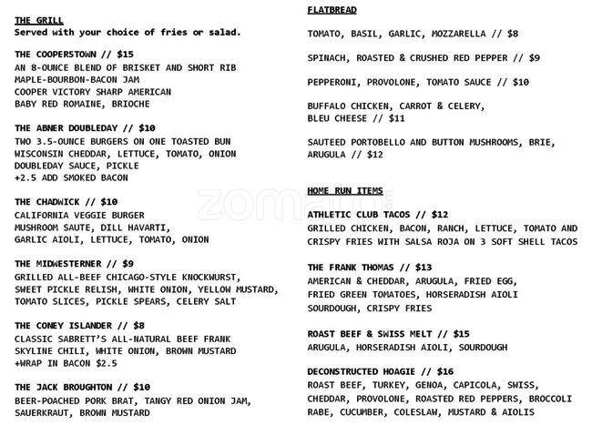 Menu at Founding Fathers Sports Bar & Grill, Philadelphia