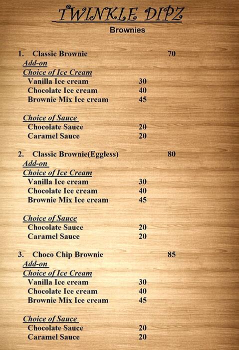 Menu of Twinkle Dipz, Valasaravakkam, Chennai