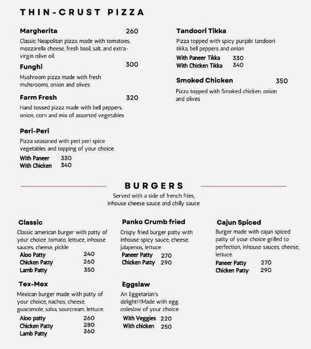 Menu at Koala Krunch, New Delhi