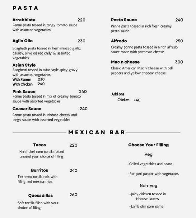 Menu at Koala Krunch, New Delhi