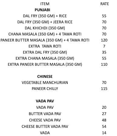 Menu of Kwality Restaurant, Nanpura, Surat