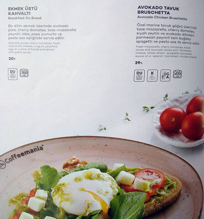 Menu at Coffemania, Istanbul, Ulubatlı Hasan Sk. 29/12