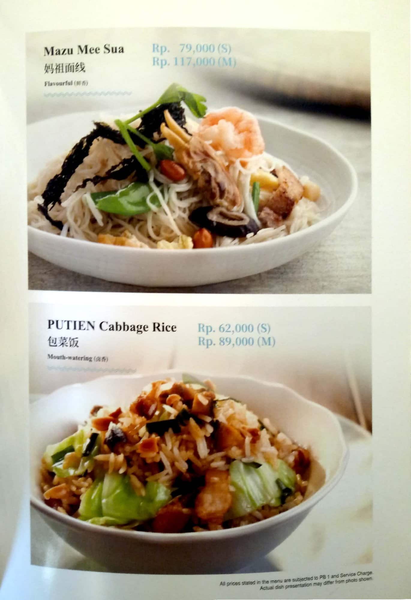 Menu at PUTIEN - Living World Mall restaurant, South Tangerang