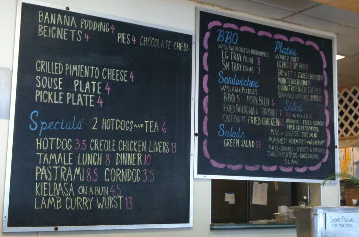 Menu at The Pig BBQ, Chapel Hill