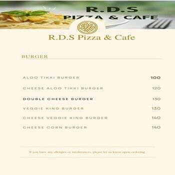 Menu of RDS Pizza & Cafe, Sector 5, Gurgaon