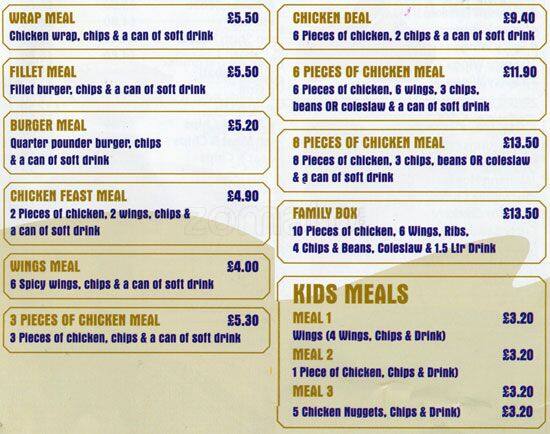 Menu at Rumbles Fish Bar, Hornchurch, 67 Station Ln