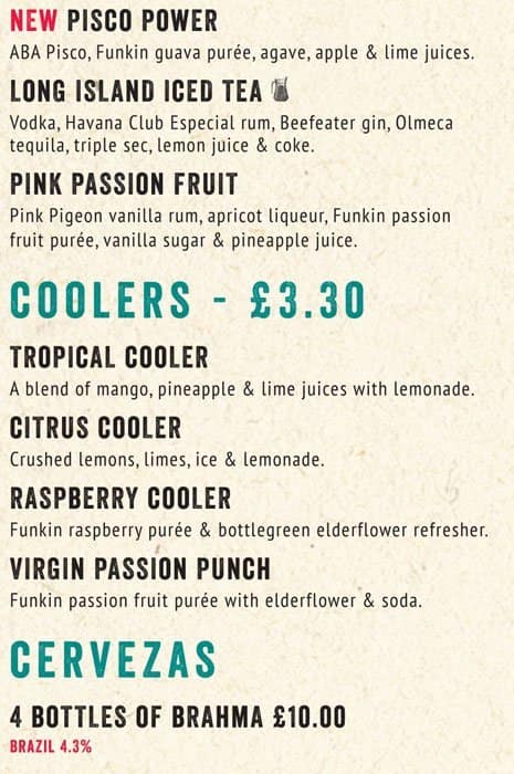 Menu at Las Iguanas - Birmingham - Arcadian Centre pub & bar ...