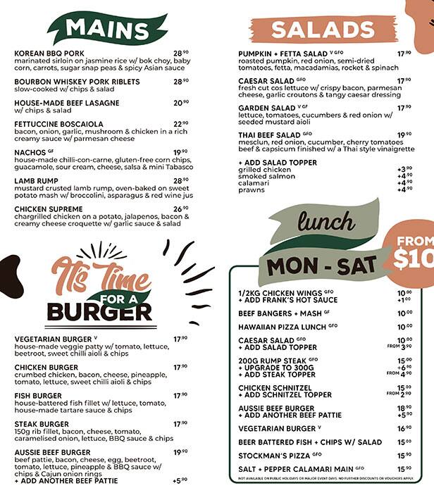 Menu at Shearers Arms Tavern pub & bar, Ormeau