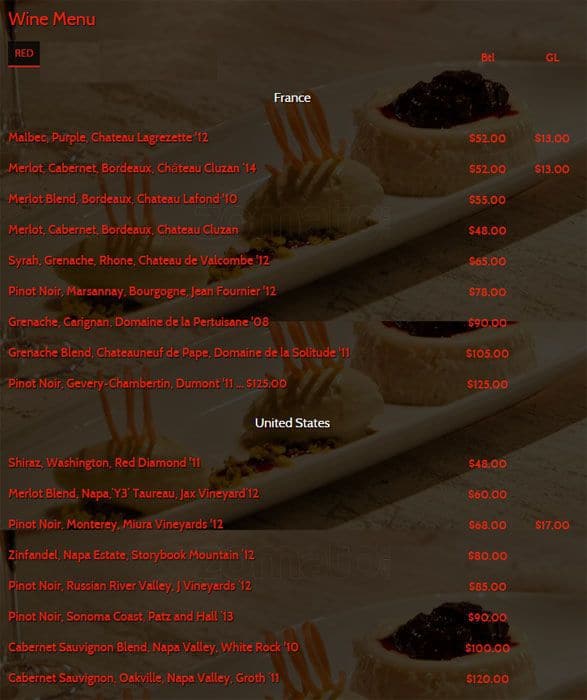 Menu at Taboon restaurant, West New York