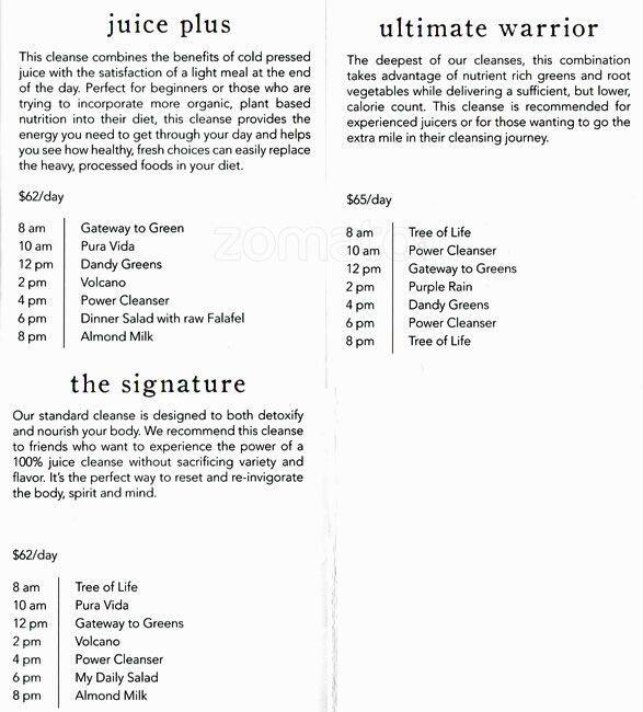 Menu at Living Kitchen restaurant, Charlotte, South Blvd Suite 300