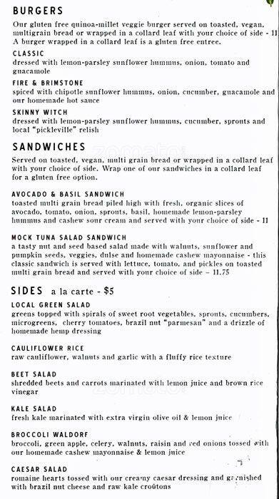 Menu at Living Kitchen restaurant, Charlotte, South Blvd Suite 300