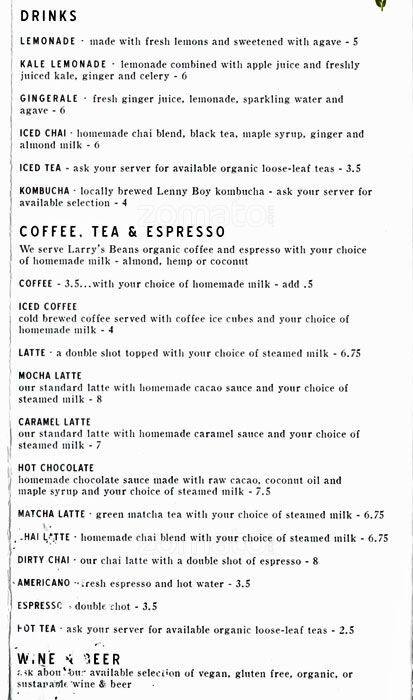 Menu at Living Kitchen restaurant, Charlotte, South Blvd Suite 300