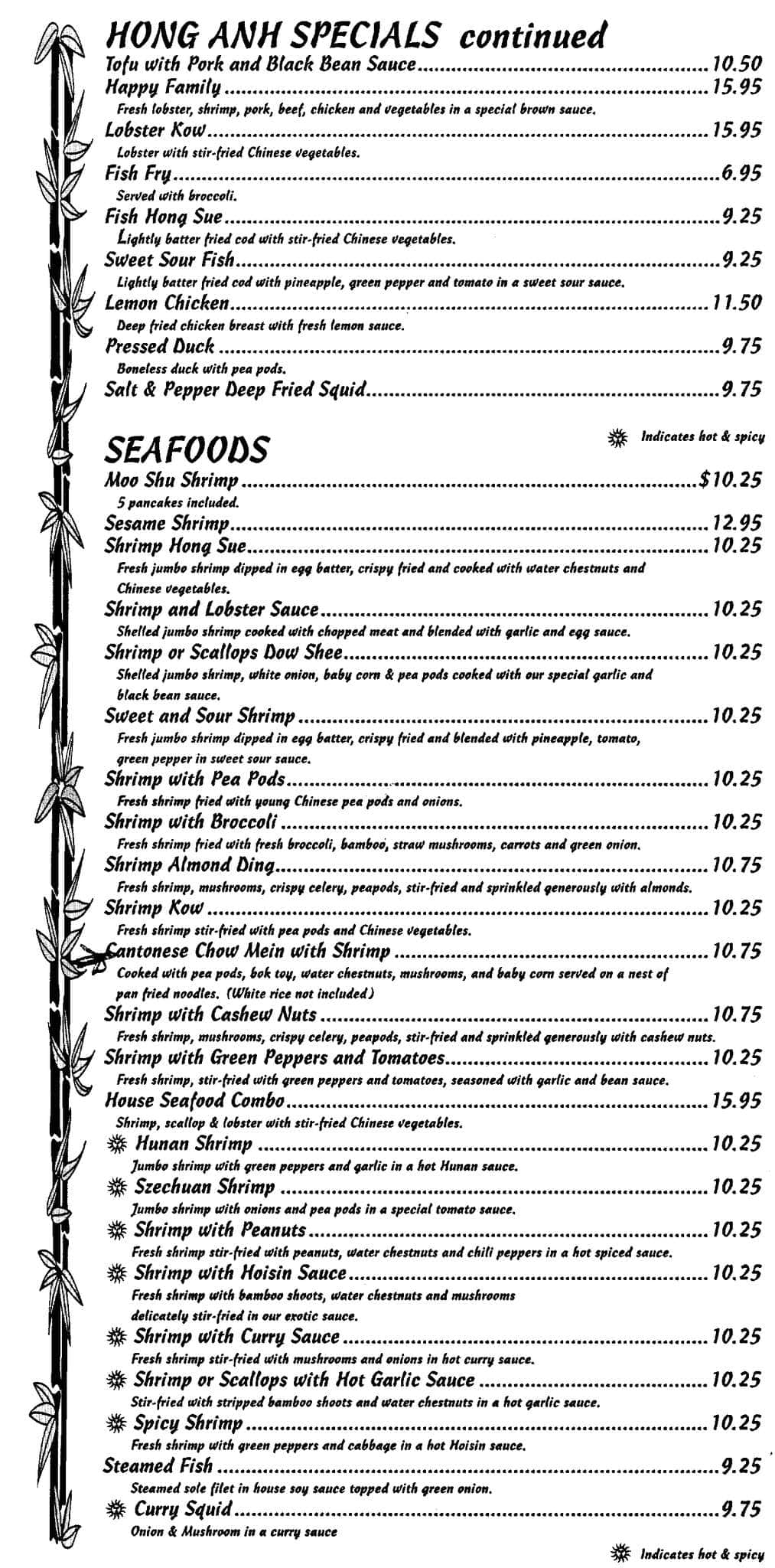 Menu at Hong Anh Palace restaurant, Mequon, 10046 N Port Washington Rd