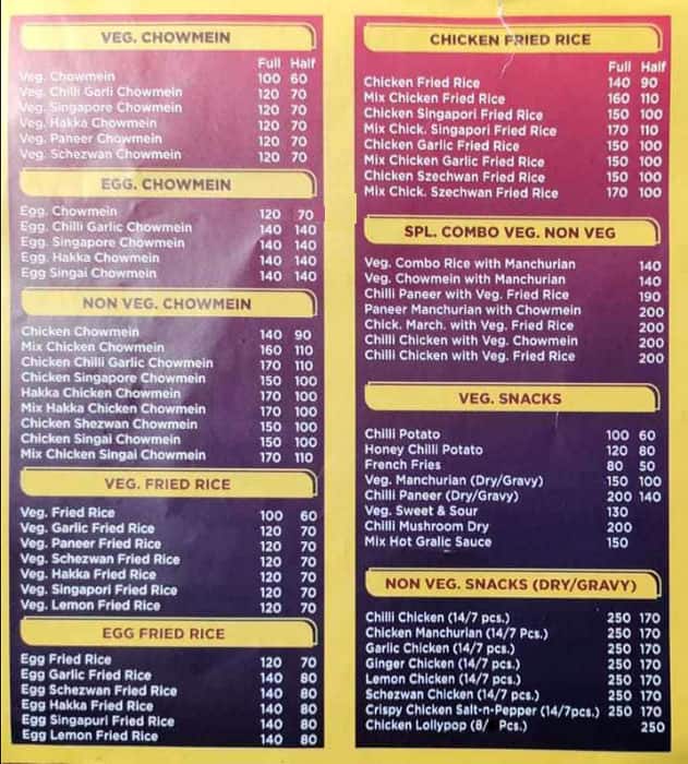 Menu at Sandeep Hot Pot, Gurugram