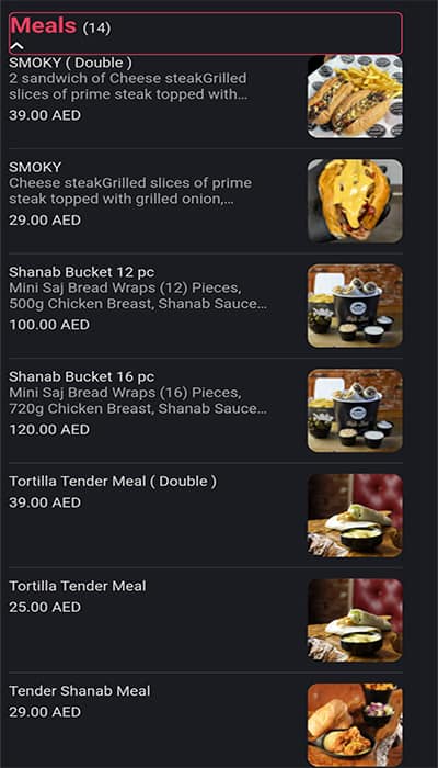 Menu of Shanab Shawarma, Al Majaz, Sharjah