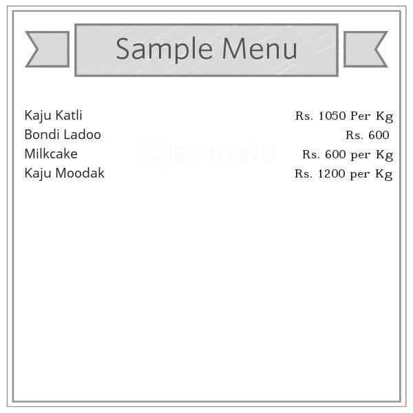 Purshottam Kandoi Haribhai Damodar Mithaiwala Menu - Zomato