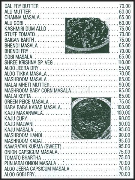 Menu at Shri Ganesh Darshan, Mumbai, Gala No. 27