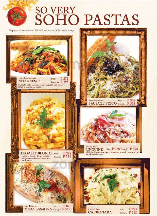 Carta del restaurante Marciano's, Ciudad Quezon, U.P. Town Center