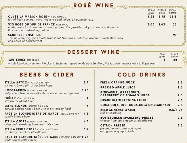 Menu at Café Rouge - Birmingham Harborne restaurant, Birmingham, 42-44 ...