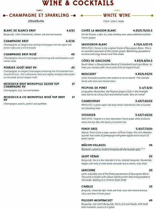 Menu at Café Rouge - Birmingham Harborne restaurant, Birmingham, 42-44 ...