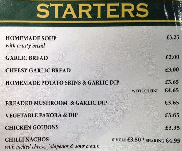 Menu at Blane Valley pub & bar, Glasgow