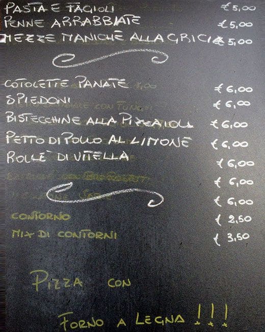 Menu at Gatto Bianco pub & bar, Rome, Via Tiburtina