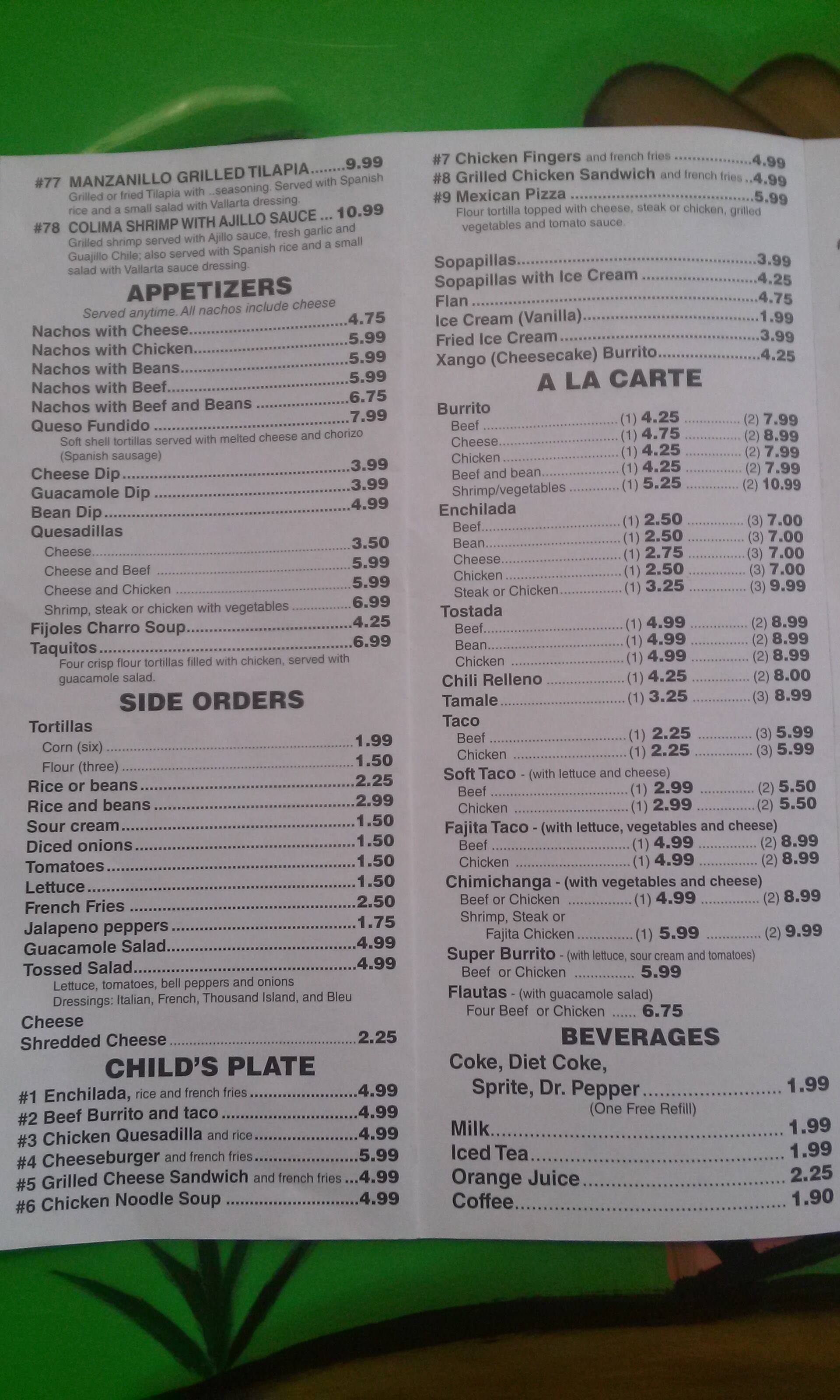 Menu at Hacienda Real Mexican Restaurant & Cantina, Lafayette, 3136 ...