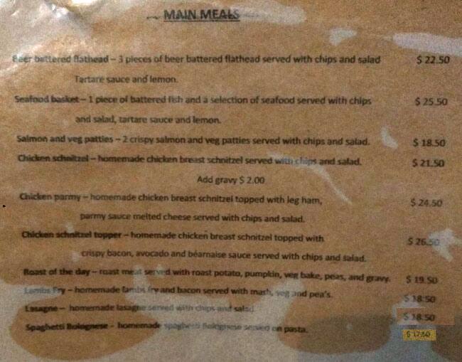 Menu at Green Frog Hollow cafe, Logan Village