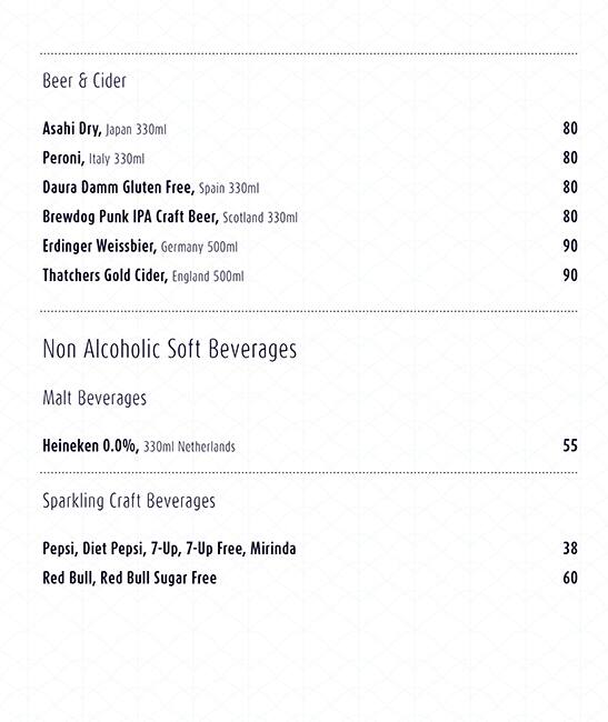 Burj Al Arab Restaurant Menu