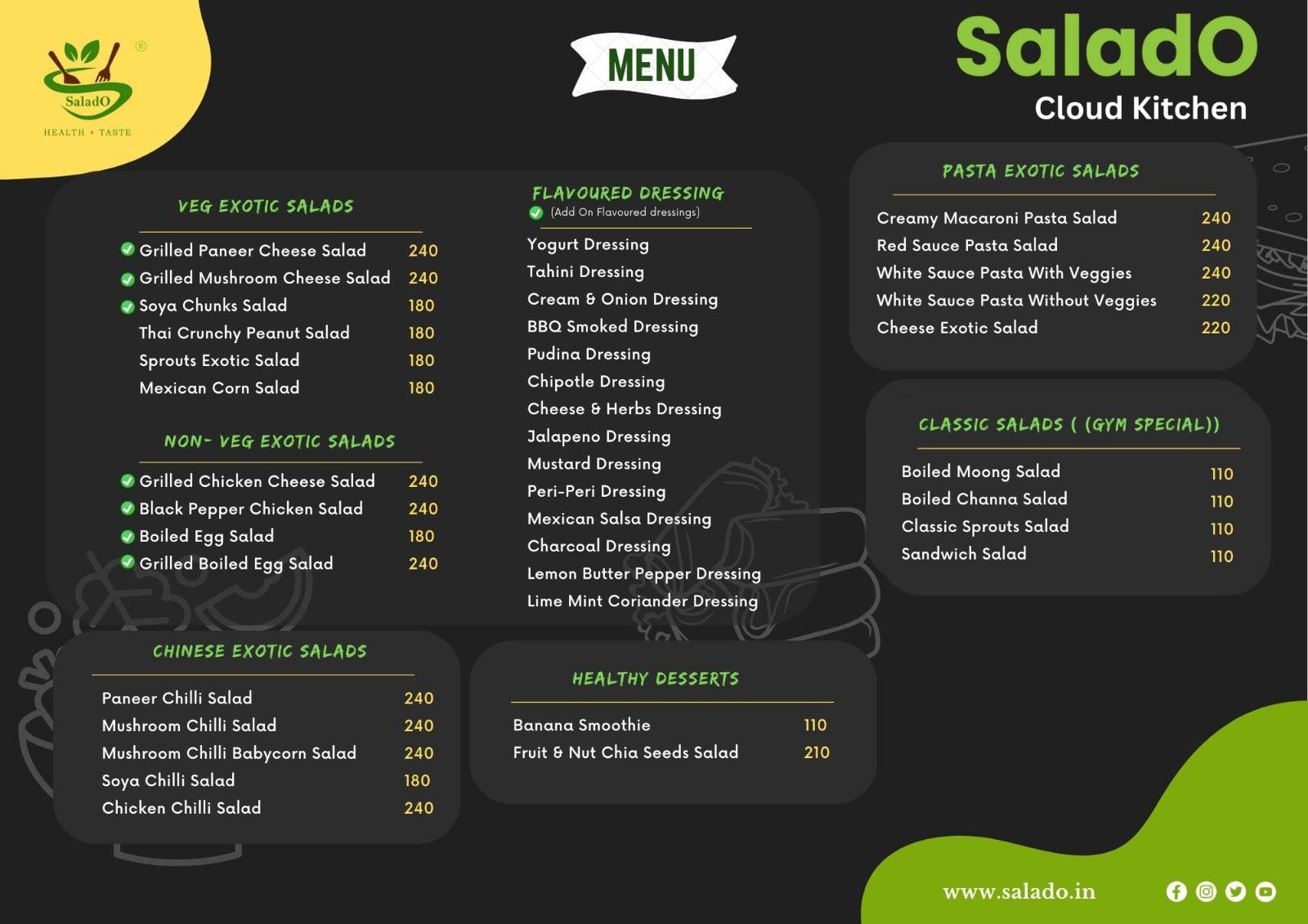 Menu of SaladO, Marol, Mumbai