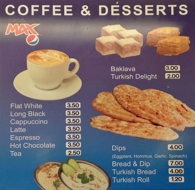 Menu at Nazar Churchlands Kebab House fast food, Perth