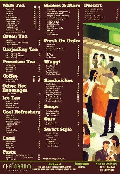 Menu of Chai Garam, Moti Nagar, New Delhi