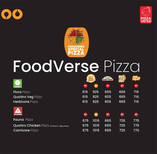 Menu of PizzaVerse, Peelamedu, Coimbatore