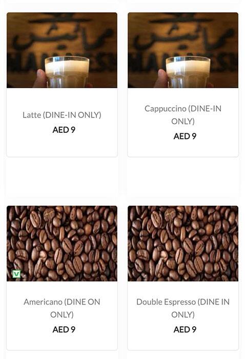 Menu at Mama'esh cafe, Dubai, Ground Floor