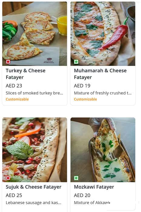 Menu at Mama'esh restaurant, Dubai, Ground Floor