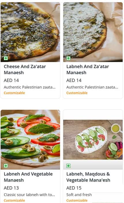 Menu at Mama'esh restaurant, Dubai, Ground Floor