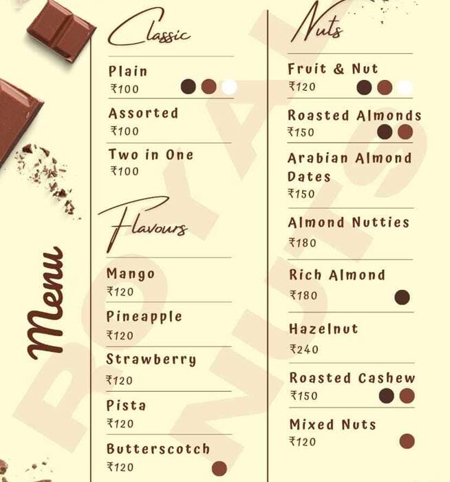 Menu of Royal Nuts, Ambattur, Chennai