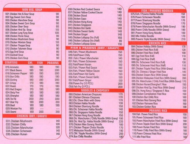 Hind Chinese Menu, Menu for Hind Chinese, Fort, Mumbai - Zomato