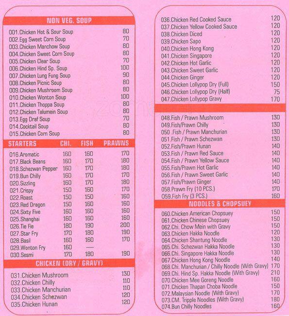 Hind Chinese Menu, Menu for Hind Chinese, Fort, Mumbai - Zomato