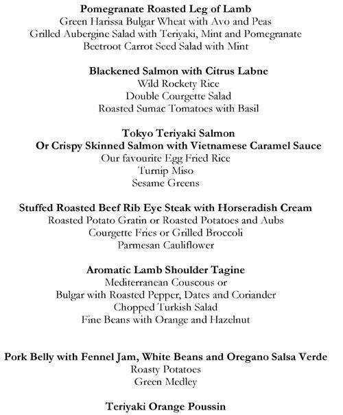 Menu at The Dining Room restaurant, Cape Town, 117 Sir Lowry Rd