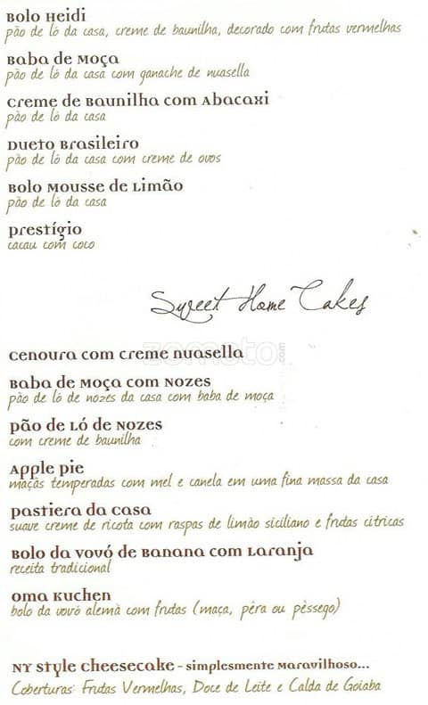 Menu em Ale Tedesco café, São Paulo, Rua Américo Brasiliense