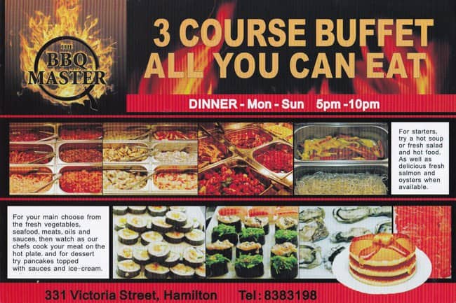 Menu at The Master BBQ, Hamilton