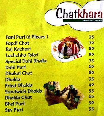 Menu at Chatkhara, Jaipur, Food Court