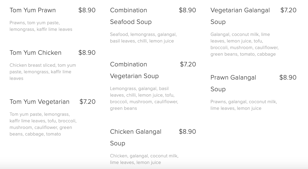 Menu at Patee Thai - Prahran restaurant, Prahran, 135 Chapel St